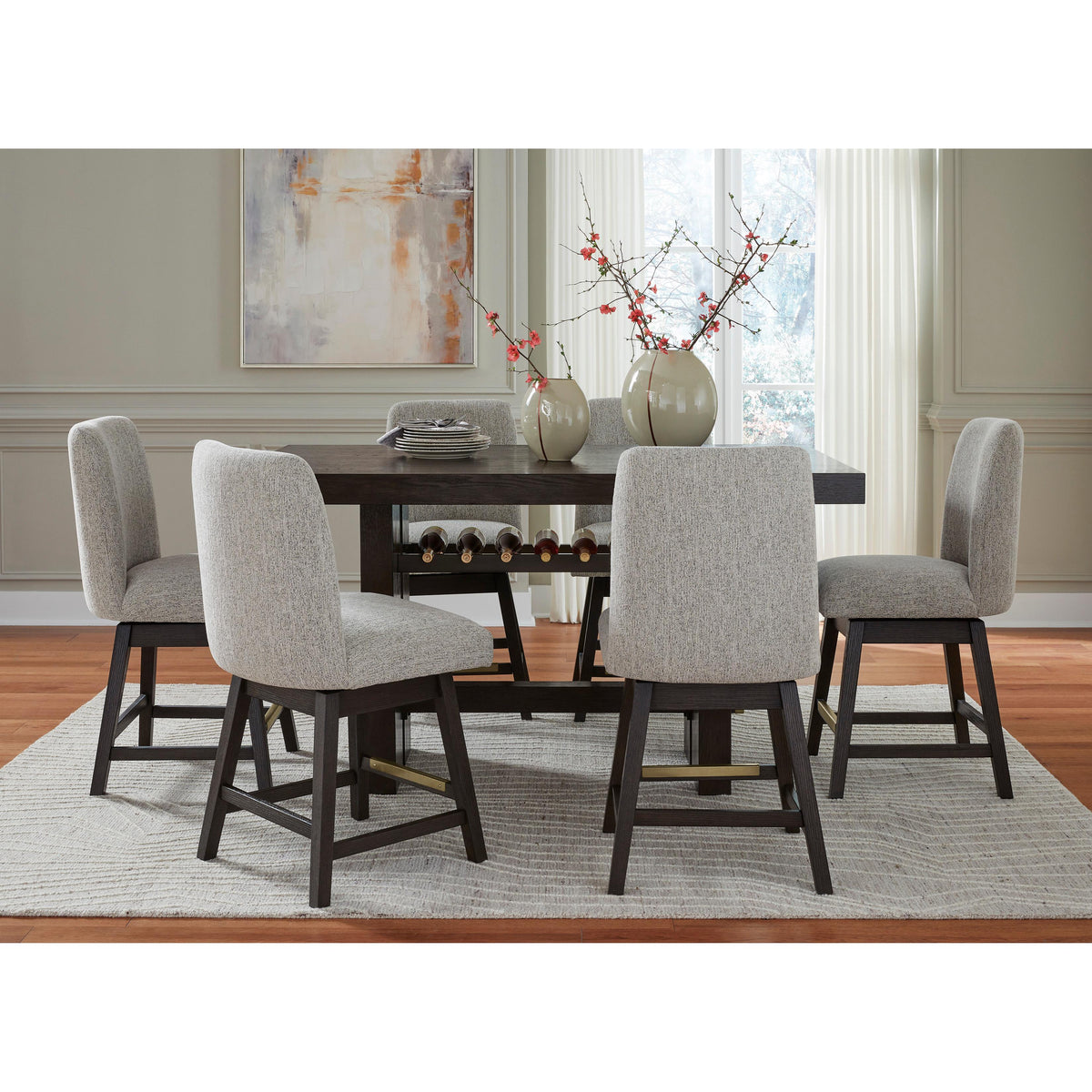 Signature Design by Ashley Burkhaus D984D6 7 pc Counter Height Dining Set