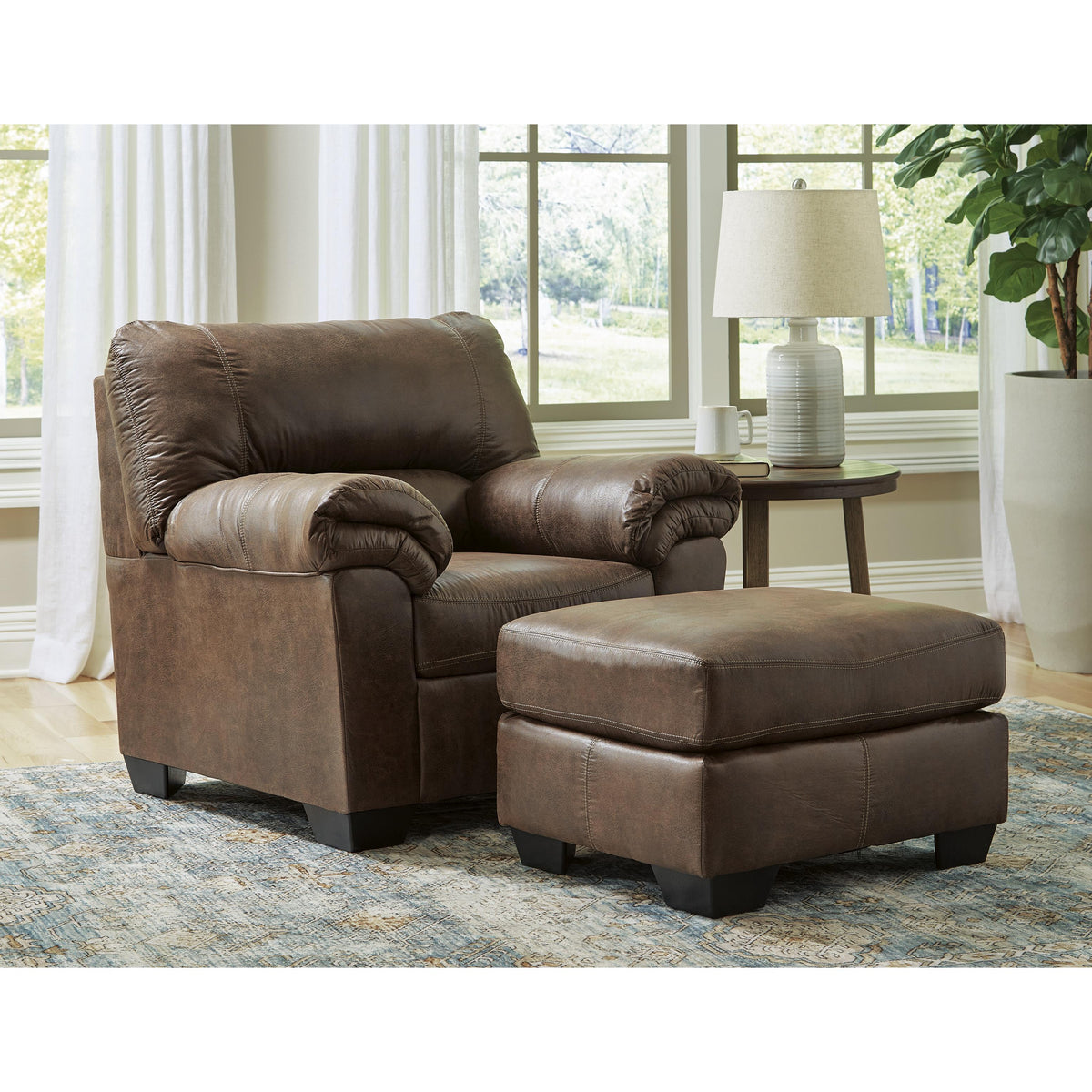 Ashley furniture brown leather chair store